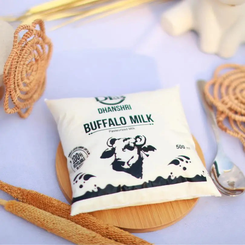 Buffalo Milk Pouch 500 ml | Pure, Creamy & Convenient | Dhanshri Foods